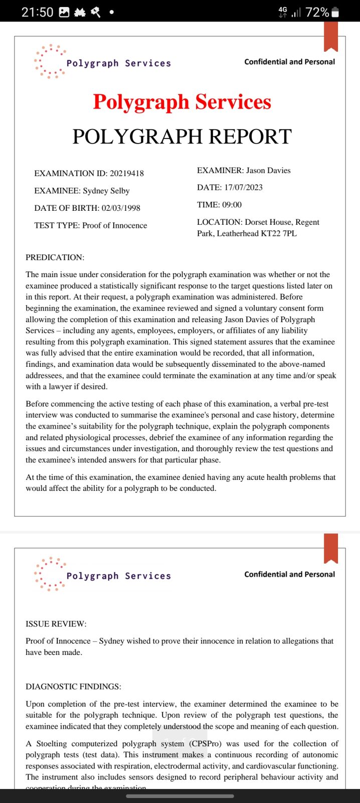 Another Fake Report from Polygraph Services - polygraph association